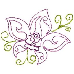 Orchid Embroidery Design | EmbroideryDesigns.com