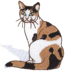 Calico Cat Embroidery Design | EmbroideryDesigns.com