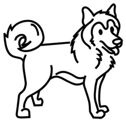 Husky Outline Embroidery Design | EmbroideryDesigns.com