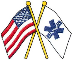 US And Star Of Life Flags Embroidery Design | EmbroideryDesigns.com