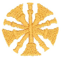 1" Fire Chief Bugles Embroidery Design | EmbroideryDesigns.com