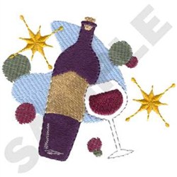 Wine Embroidery Design | EmbroideryDesigns.com