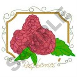 Framed Raspberries Embroidery Design | EmbroideryDesigns.com