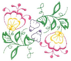 Floral Scroll Embroidery Design | EmbroideryDesigns.com