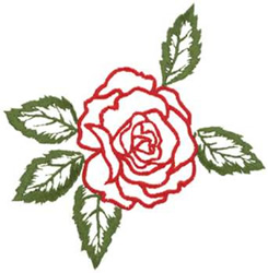 Rose Outline Embroidery Design | EmbroideryDesigns.com