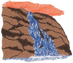 Waterfall Embroidery Design | EmbroideryDesigns.com