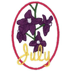 July - Larkspur Embroidery Design | EmbroideryDesigns.com