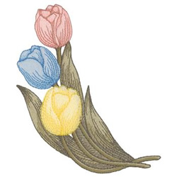 Tulips Embroidery Design | EmbroideryDesigns.com