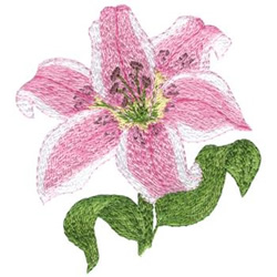 Lily Embroidery Design | EmbroideryDesigns.com