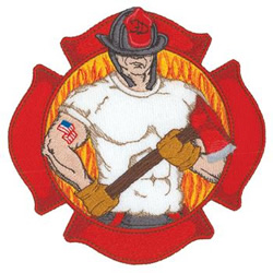 Fireman Embroidery Design | EmbroideryDesigns.com