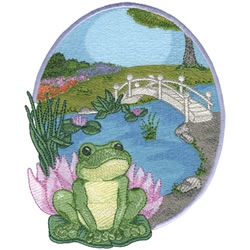 Garden Pond Embroidery Design | EmbroideryDesigns.com