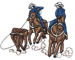 Cowboy Ropers Embroidery Design | EmbroideryDesigns.com