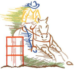Barrel Racer Embroidery Design | EmbroideryDesigns.com