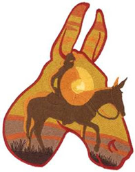 Mule Riding Embroidery Design | EmbroideryDesigns.com