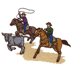 Team Roping Embroidery Design | EmbroideryDesigns.com