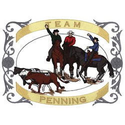 Team Penning Embroidery Design | EmbroideryDesigns.com