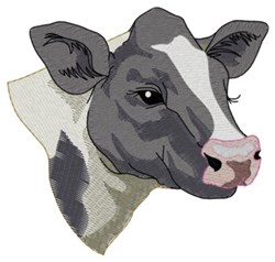 Holstein Cow Head Embroidery Design | EmbroideryDesigns.com