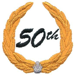 50 Years Embroidery Design | EmbroideryDesigns.com