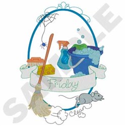 Friday Cleaning Embroidery Design | EmbroideryDesigns.com