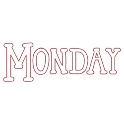 Redwork Monday Outline Embroidery Design | EmbroideryDesigns.com