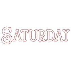 Redwork Saturday Outline Embroidery Design | EmbroideryDesigns.com