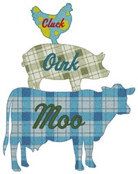 Cluck, Oink, Moo Embroidery Design | EmbroideryDesigns.com