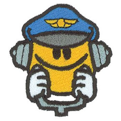 Smiley Face Pilot Embroidery Design | EmbroideryDesigns.com