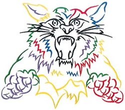 Wildcat Outline Embroidery Design | EmbroideryDesigns.com