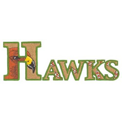 Hawks Text Embroidery Design | EmbroideryDesigns.com