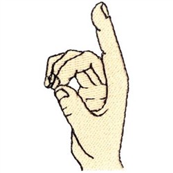 Letter D Sign Language Embroidery Design | EmbroideryDesigns.com