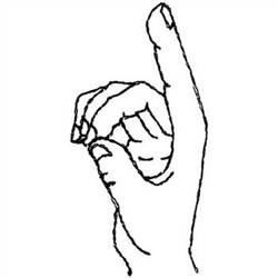 Sign Language Letter D Embroidery Design | EmbroideryDesigns.com