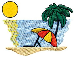 Beach Scene Embroidery Design | EmbroideryDesigns.com