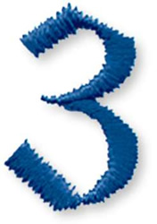 Old Style Number 3 Embroidery Design | EmbroideryDesigns.com