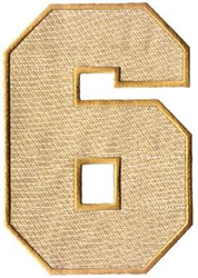Block Number 6 Embroidery Design | EmbroideryDesigns.com