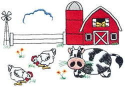 Farm Scene Embroidery Design | EmbroideryDesigns.com