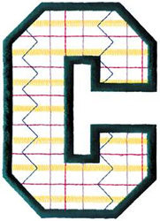 Plaid Letter C Embroidery Design | EmbroideryDesigns.com