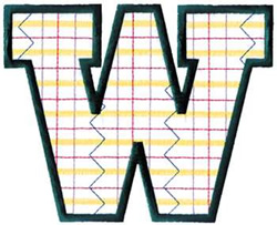 Plaid Letter W Embroidery Design | EmbroideryDesigns.com