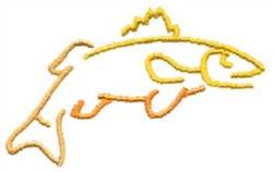 Walleye Outline Embroidery Design | EmbroideryDesigns.com