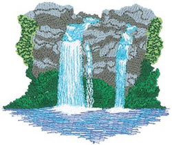 Waterfall Embroidery Design | EmbroideryDesigns.com