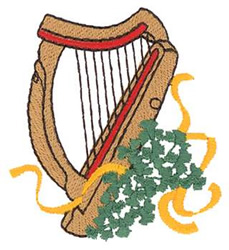 Irish Harp Embroidery Design | EmbroideryDesigns.com