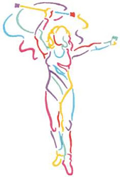 Baton Twirler Embroidery Design | EmbroideryDesigns.com