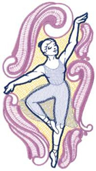 Ballet Dancer Embroidery Design | EmbroideryDesigns.com