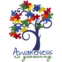 Autism Awareness Tree Embroidery Design | EmbroideryDesigns.com
