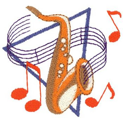 Alto Saxophone Embroidery Design | EmbroideryDesigns.com