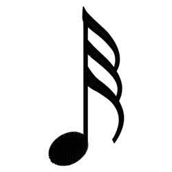 32nd Note Embroidery Design | EmbroideryDesigns.com