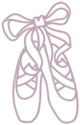 Ballet Pointe Shoes Outline Embroidery Design | EmbroideryDesigns.com