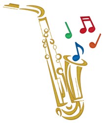 Saxophone Embroidery Design | EmbroideryDesigns.com