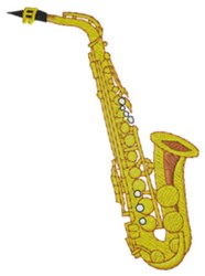 Saxophone Embroidery Design | EmbroideryDesigns.com