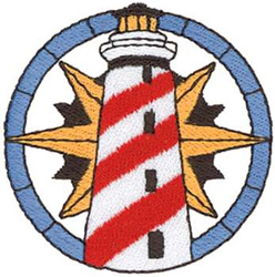 Lighthouse & Compass Embroidery Design | EmbroideryDesigns.com