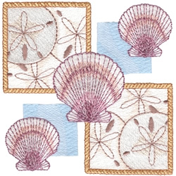 Shells & Sand Dollars Embroidery Design | EmbroideryDesigns.com